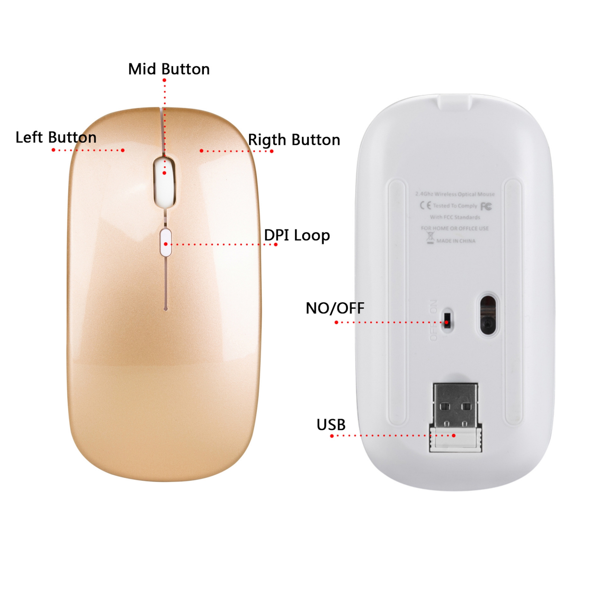 Rehargable Wireless Mouse Item No#11398 - Home | Brand Burst Inc